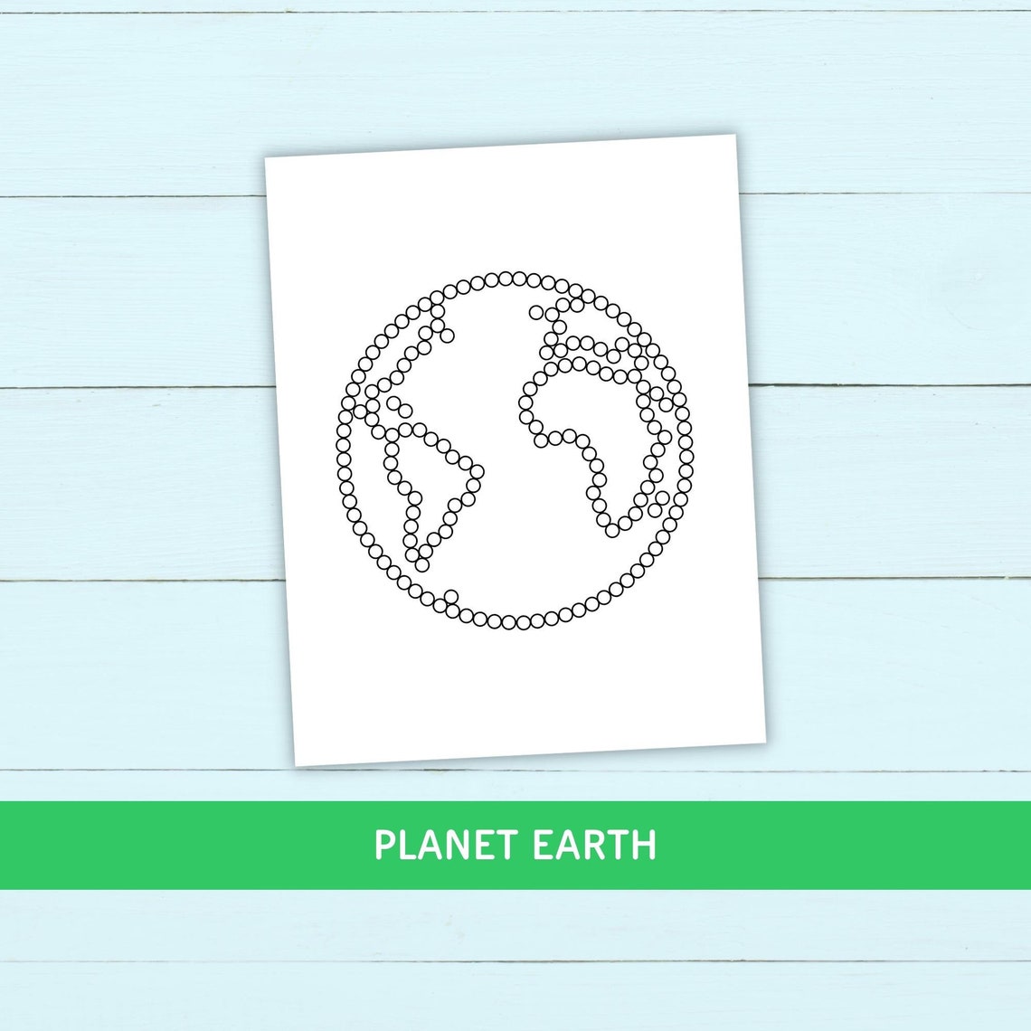 Earth Day Q-tip Tracing Sheets Printable Preschool - Etsy