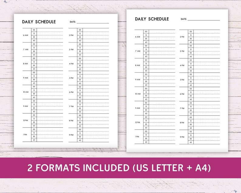 Printable 15-minute Schedule Planner Editable Instant - Etsy