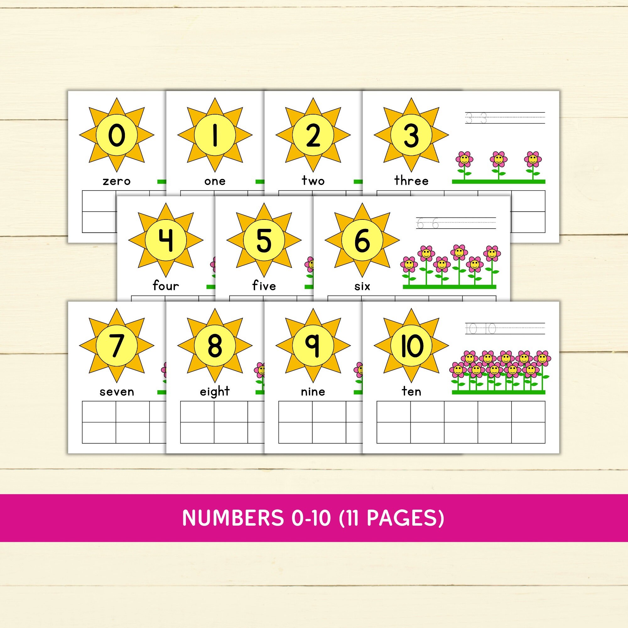 Spring Counting Play Dough Mats for Toddlers & Preschool - Printable ...