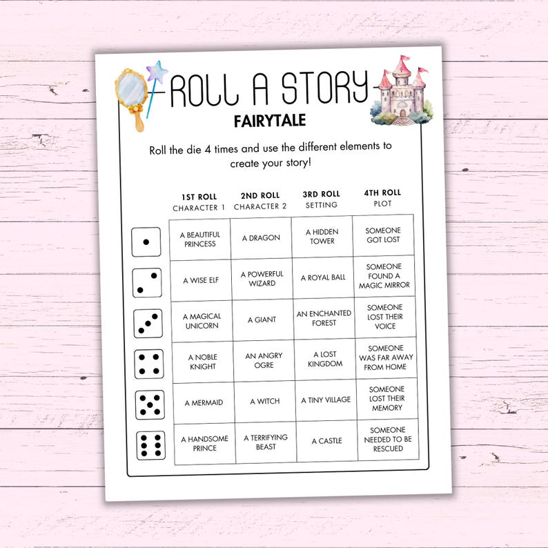 Roll a Fairytale - Creative Writing Prompt Activity - Printable Story ...