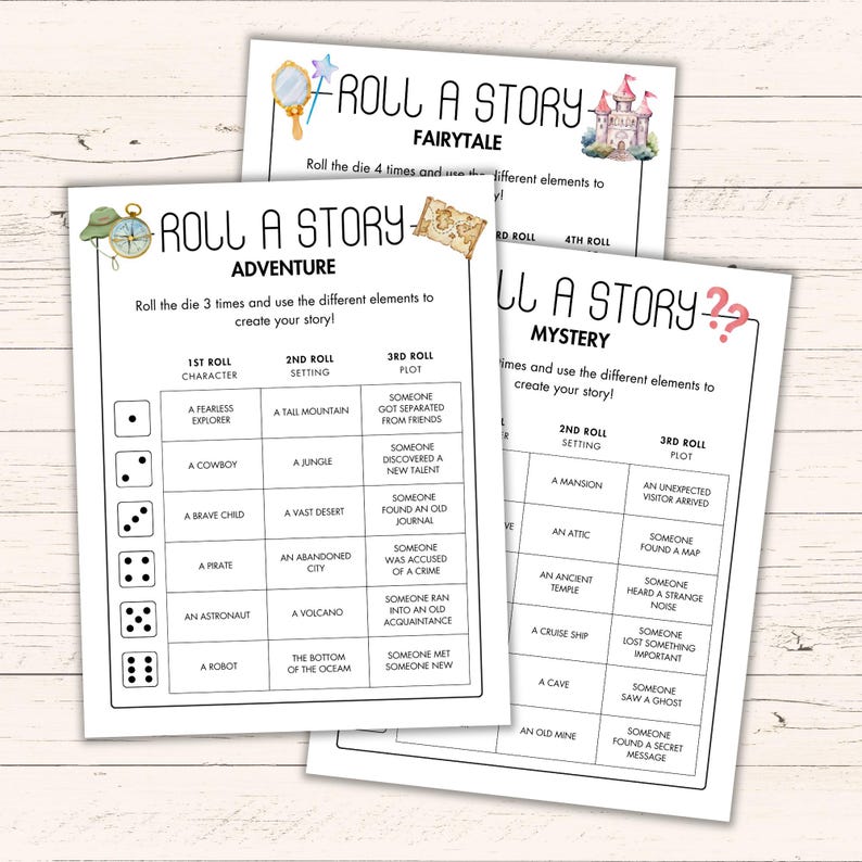 Roll a Story - Creative Writing Prompt Activity - Printable Story Dice ...