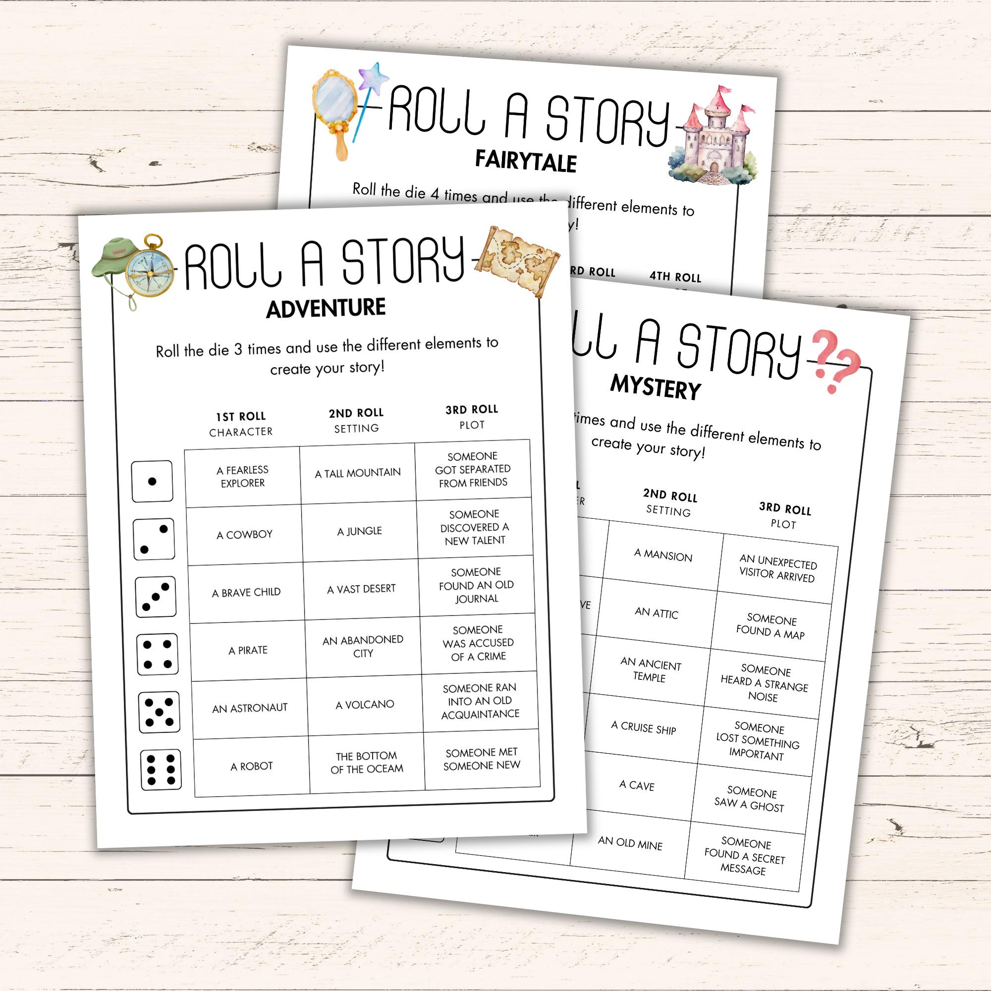 Roll a Story - Creative Writing Prompt Activity - Printable Story Dice ...