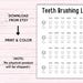 Weekly Teeth Brushing Tracker - Printable Teeth Brushing Log - Dental ...