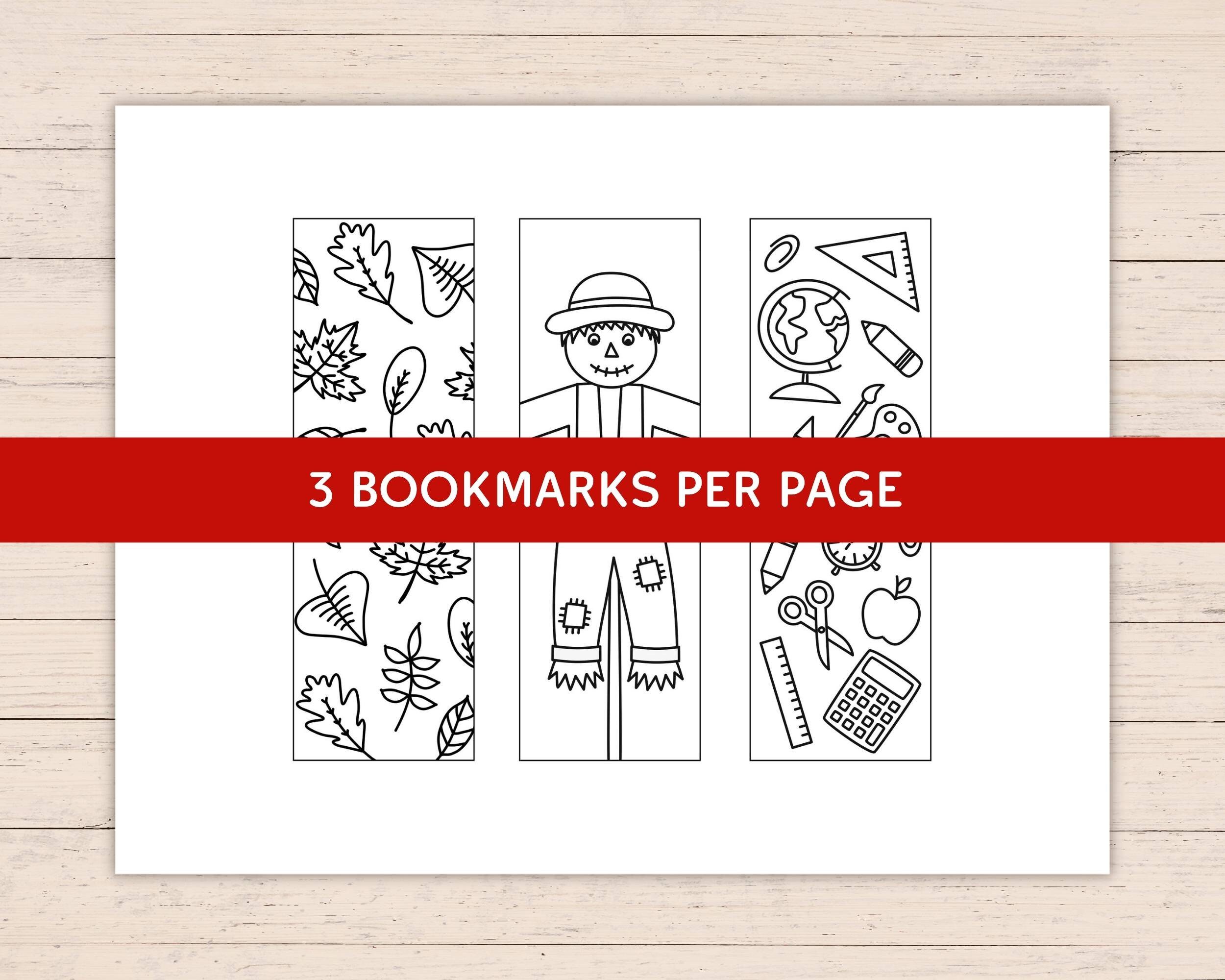 Printable Fall Coloring Bookmarks Set of 6 PDF Instant - Etsy Canada