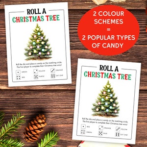 Roll a Christmas Tree Game - Printable Holiday Game - Christmas ...