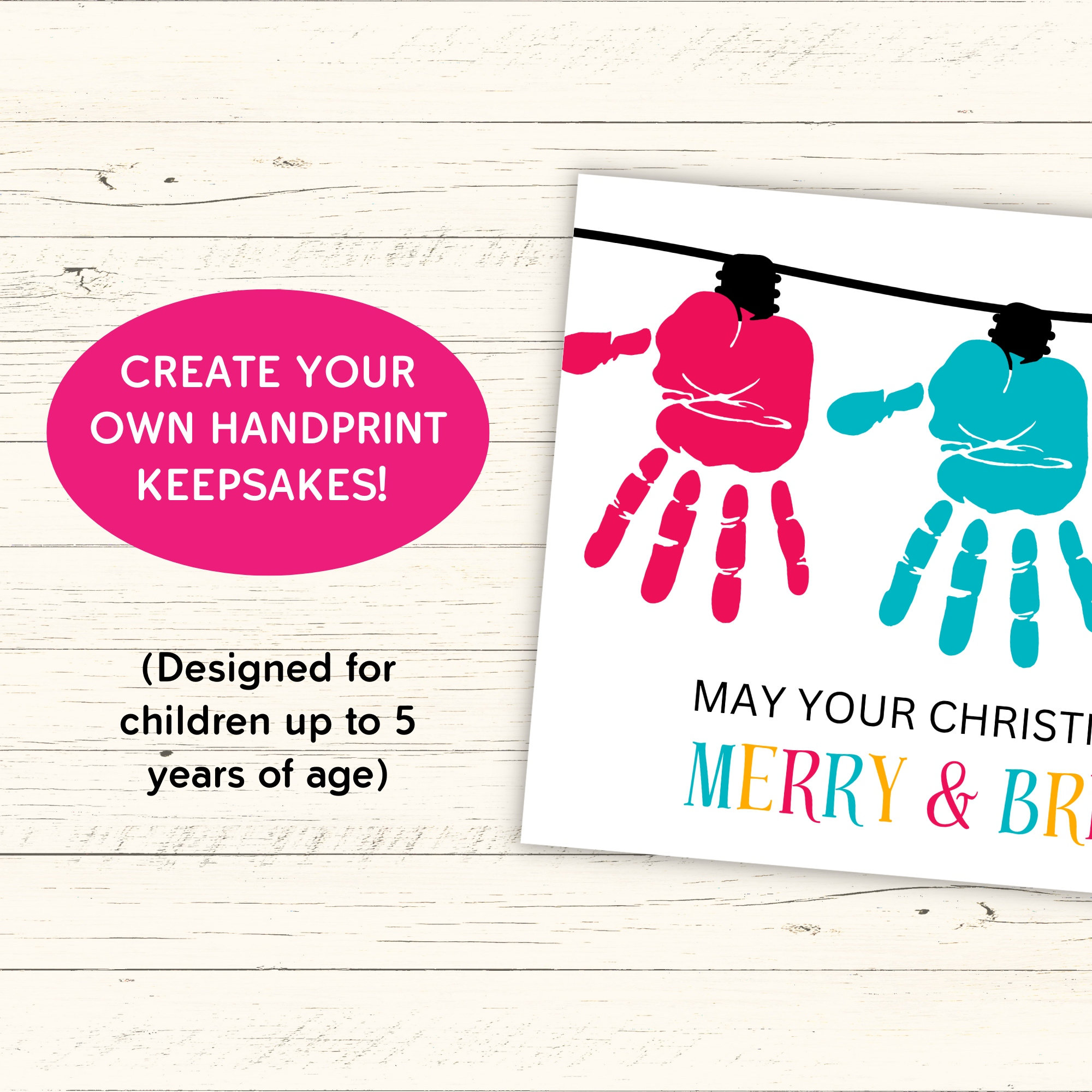 Christmas Lights Handprint Art Template - Printable Handprint Craft ...