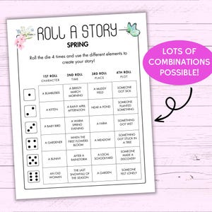 Spring Roll a Story - Creative Writing Prompt Activity - Printable ...