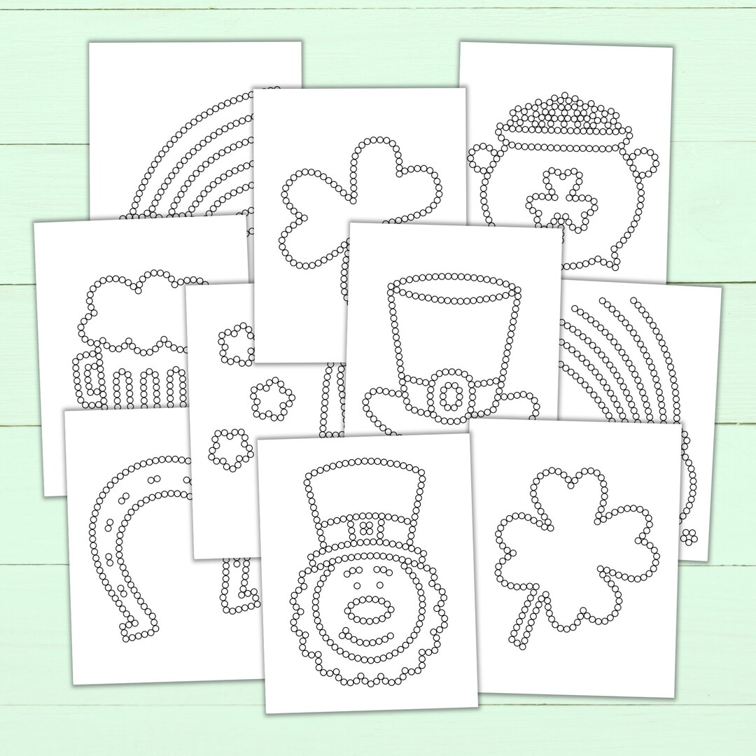 St Patrick's Day Q-tip Tracing Sheets - Printable Preschool Worksheets ...