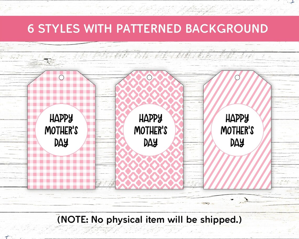 Printable Mother's Day Gift Tag Bundle With Pink Patterned - Etsy