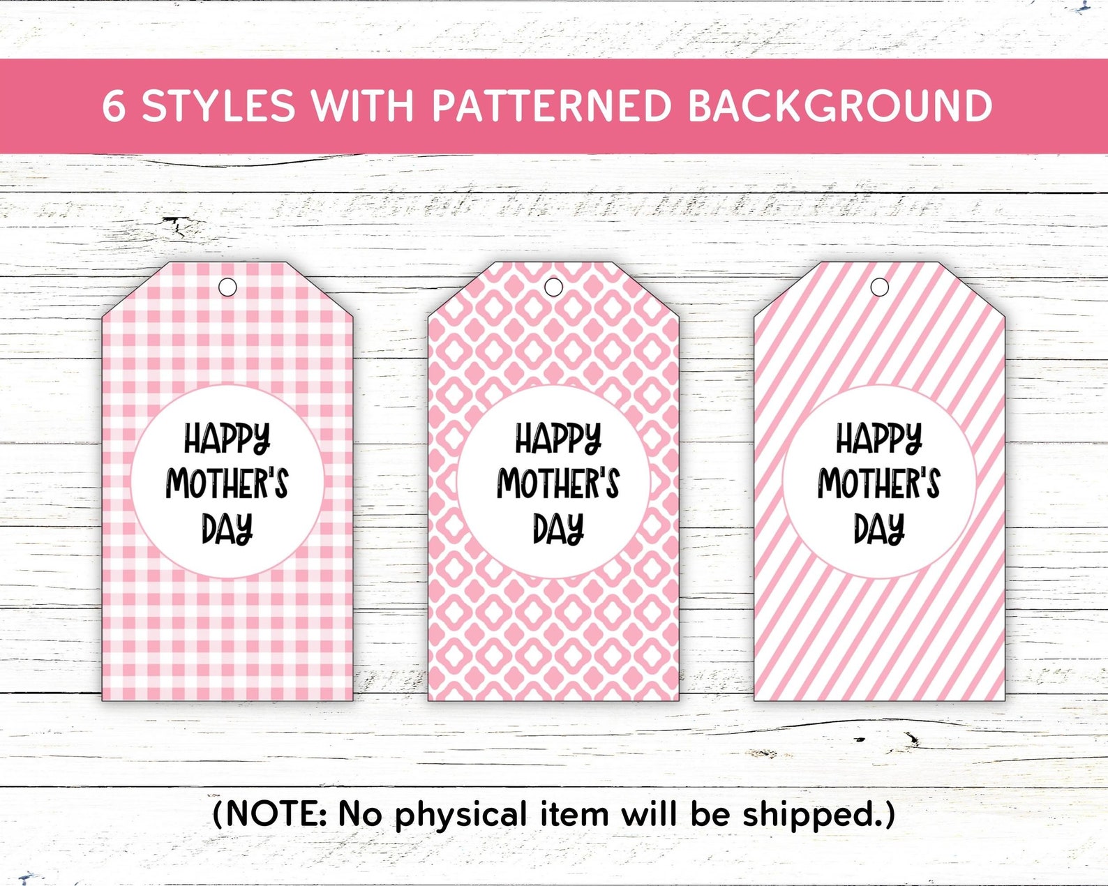 Printable Mother's Day Gift Tag Bundle With Pink Patterned - Etsy