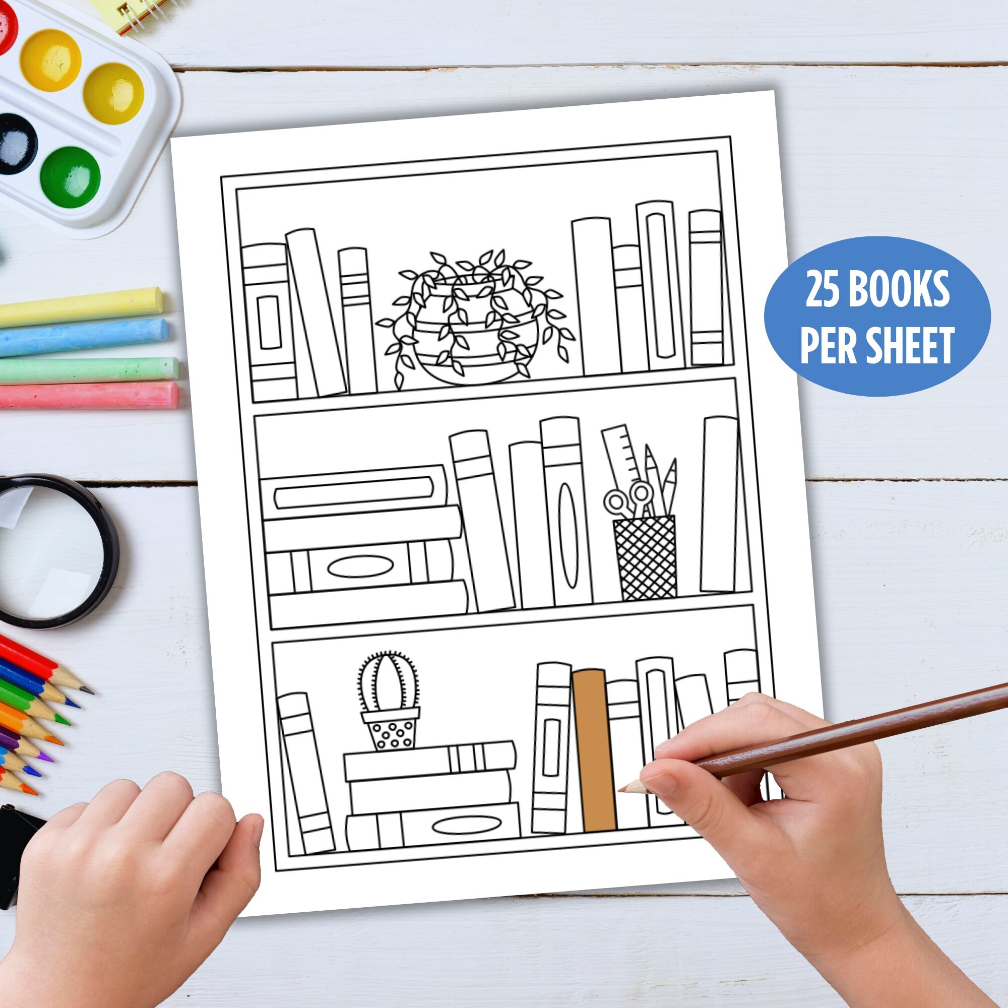 Bookshelf Reading Tracker Printable - 25 Books | 2 Designs - Printable ...