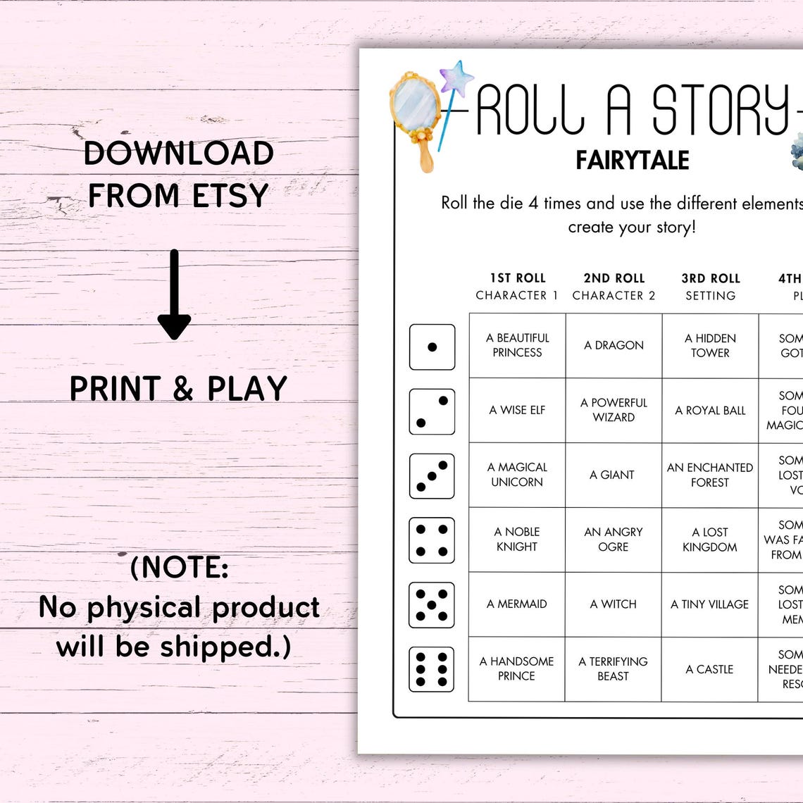 Roll a Fairytale - Creative Writing Prompt Activity - Printable Story ...