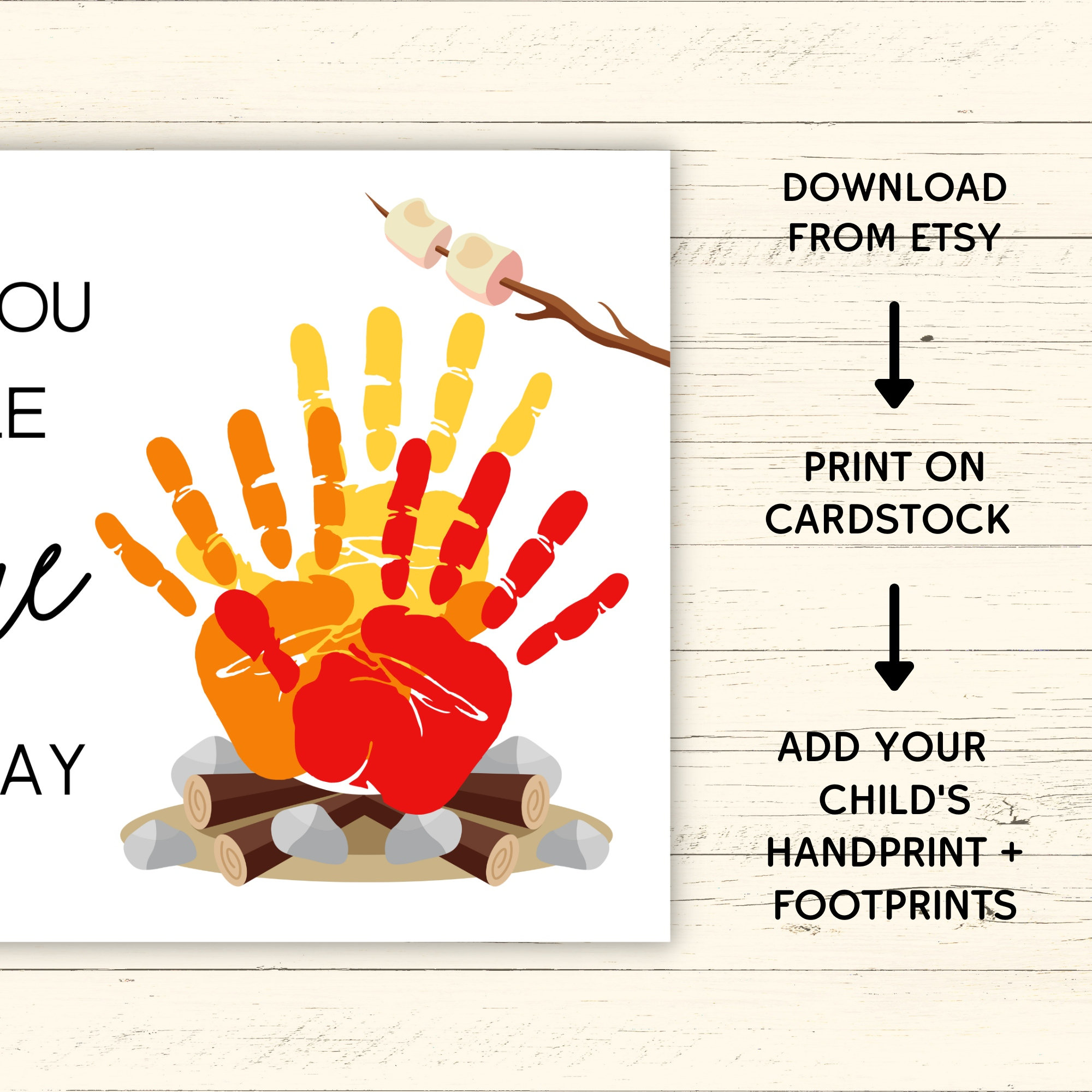 Campfire Handprint Art Template - Summer / Fall Handprint Keepsake ...