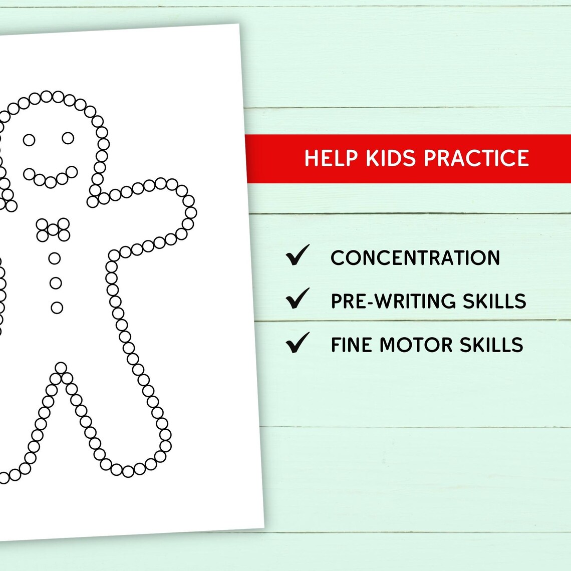 Christmas Q-tip Tracing Sheets Printable Preschool Worksheets for Fine ...