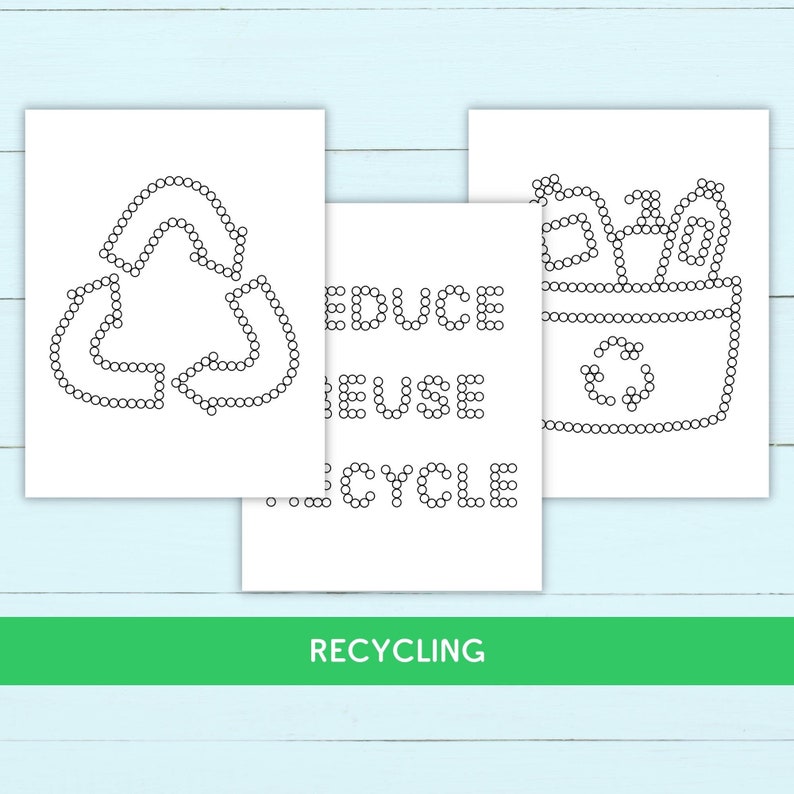 Earth Day Q-tip Tracing Sheets - Printable Preschool Worksheets for ...