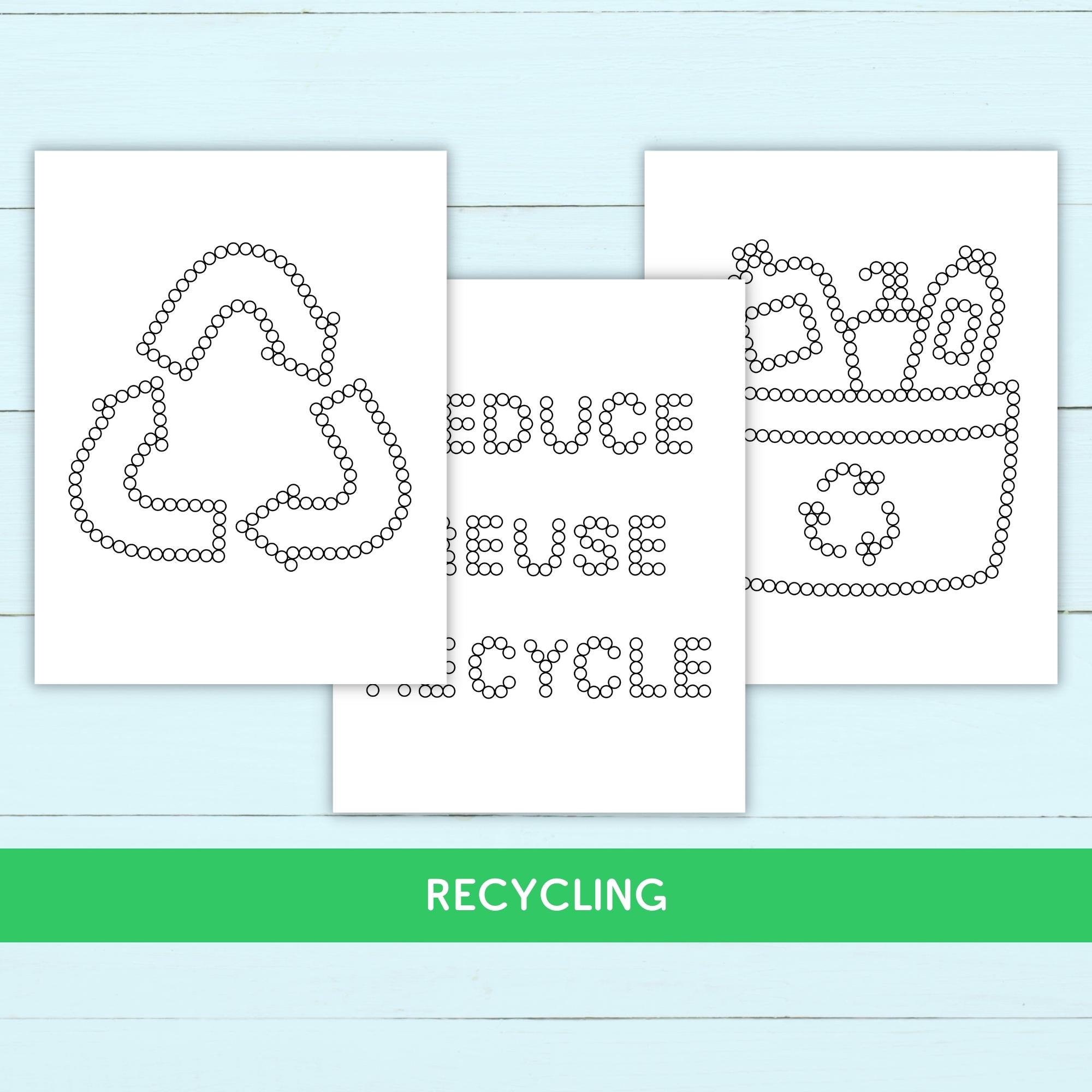 Earth Day Q-tip Tracing Sheets Printable Preschool Worksheets for Fine ...