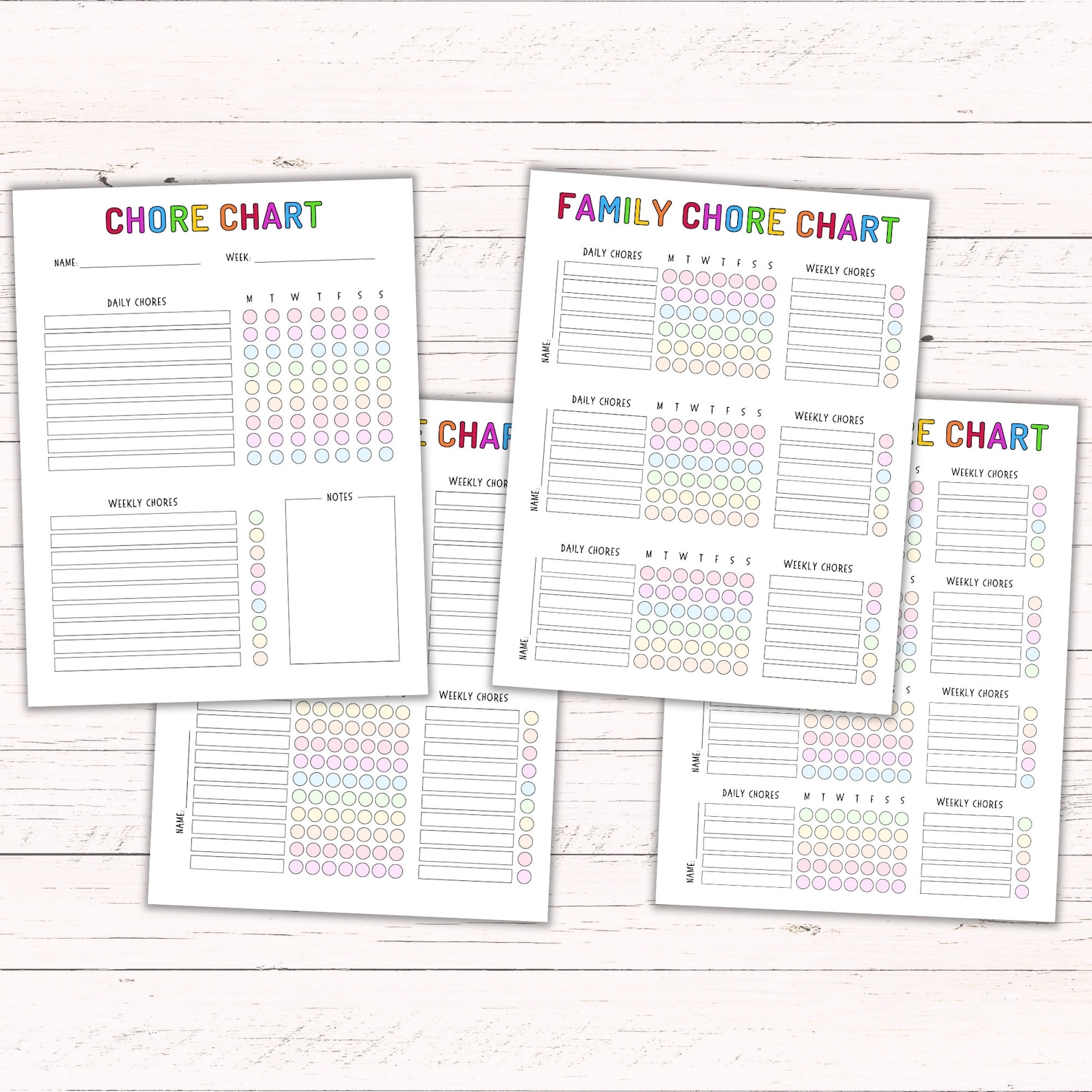 Printable Family Chore Chart - Editable Chore Chart for Multiple Kids ...