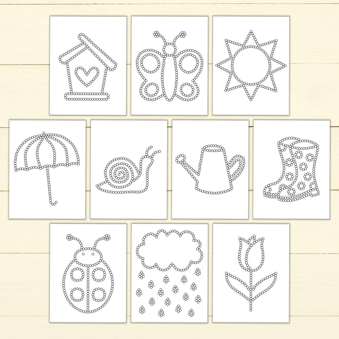 Spring Q-tip Tracing Sheets Printable Preschool Worksheets for Fine ...