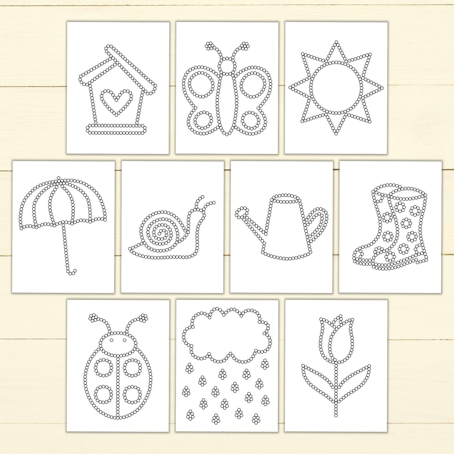 Spring Q-tip Tracing Sheets - Printable Preschool Worksheets for Fine ...