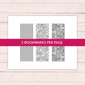 Printable Geometric Coloring Bookmarks - Set of 6 - PDF Instant Digital ...