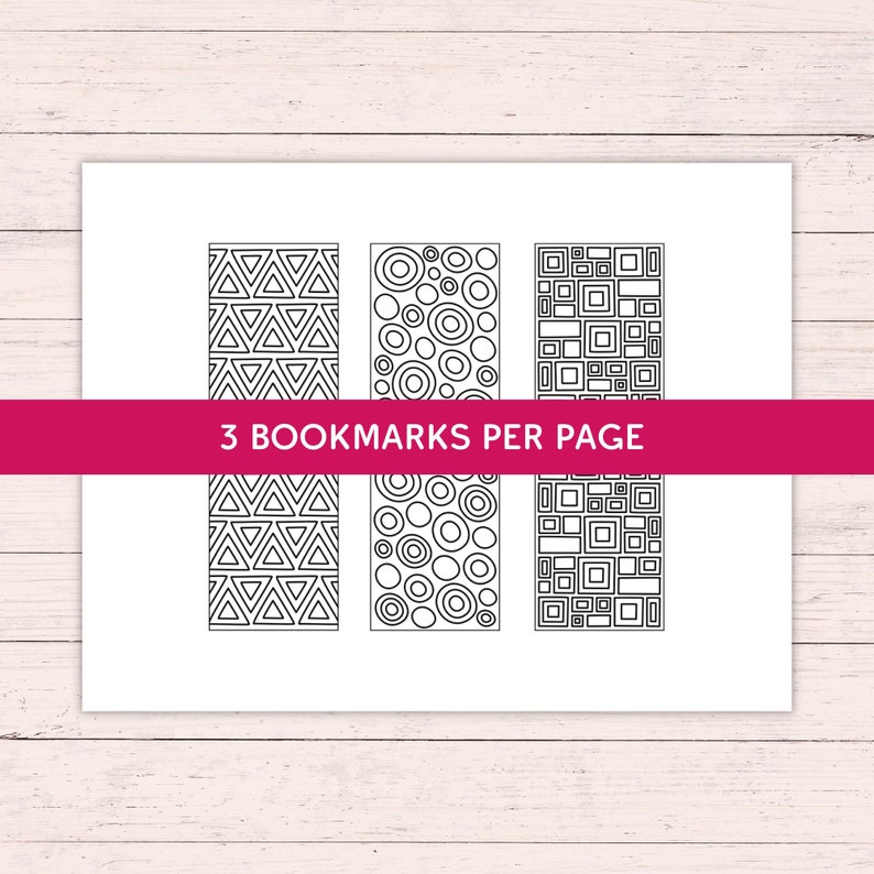 Printable Geometric Coloring Bookmarks - Set of 6 - PDF Instant Digital ...