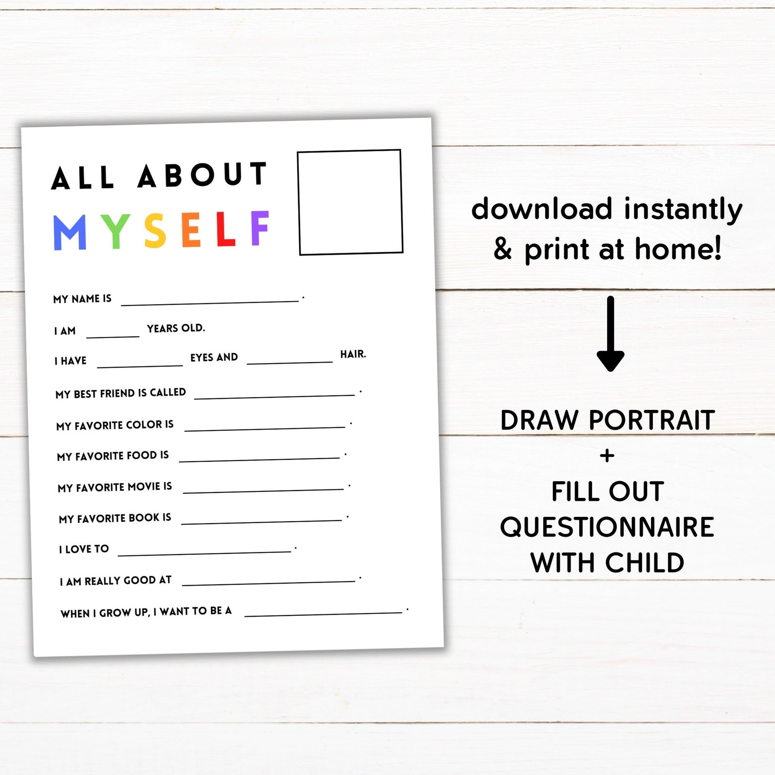 Printable "all About My Family" Questionnaires - Instant Download ...