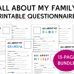 Printable all About My Family (Download Now) - Etsy