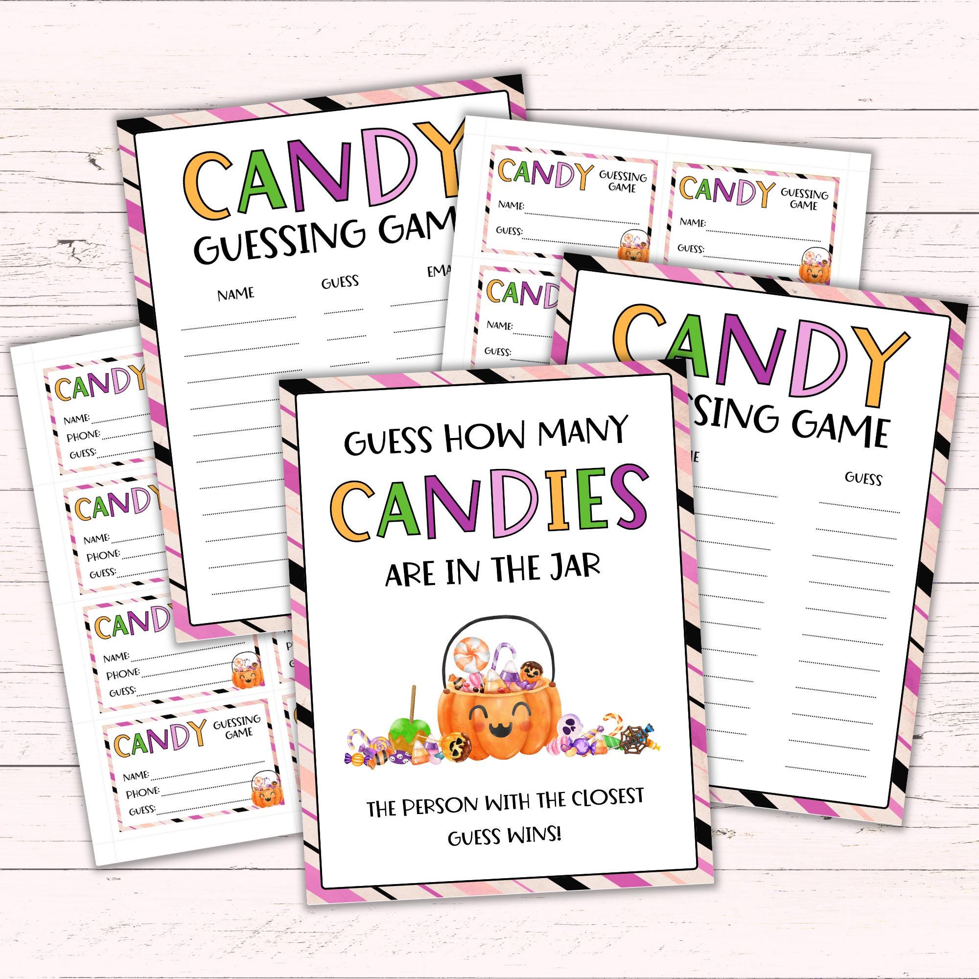 Candy Guessing Game - Printable Halloween Party Game - Classroom Game ...