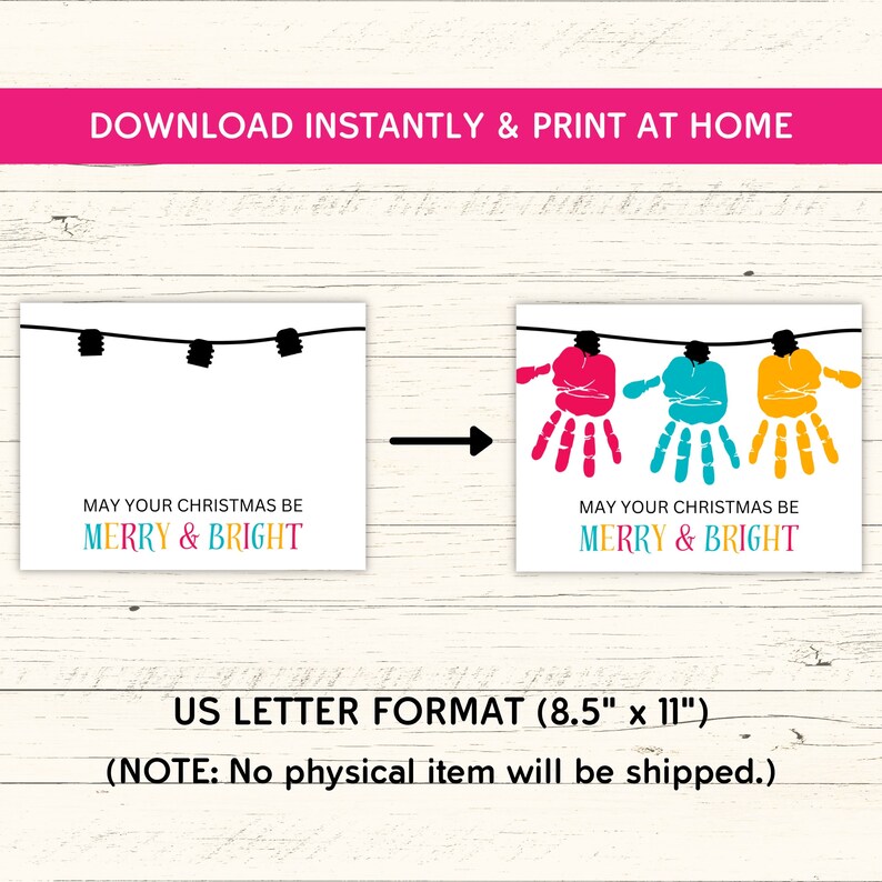 Christmas Lights Handprint Art Template - Printable Handprint Craft ...