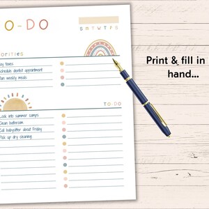 Printable Boho To-do List US Letter A4 Editable Instant - Etsy