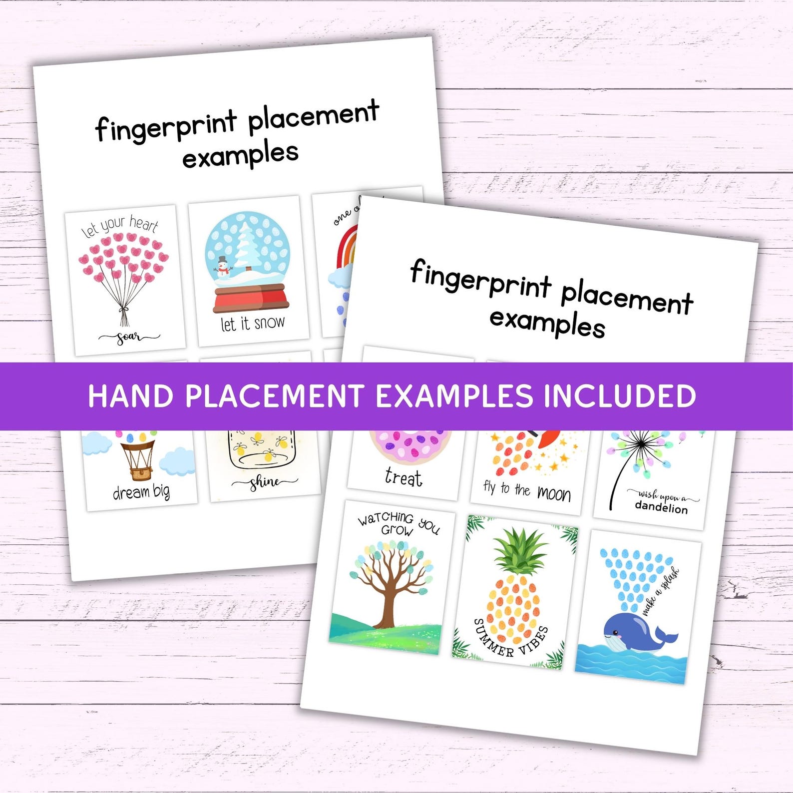 Fingerprint Art Bundle - 12 Designs - Daycare Thumbprint Art Templates ...