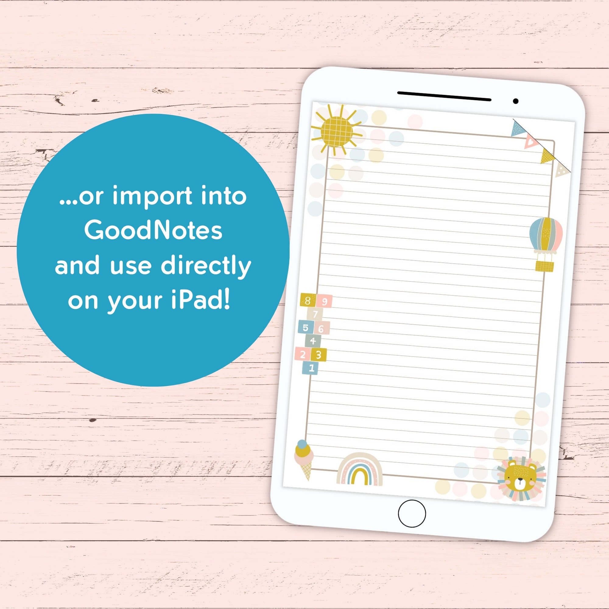 Cute Printable Baby Stationery - Digital Note Paper - Instant Download ...