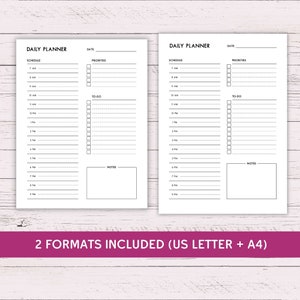 Editable Daily Planner Instant Download Blank Fillable PDF Printable ...