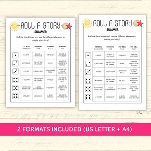 Summer Roll a Story - Creative Writing Prompt Activity - Printable ...