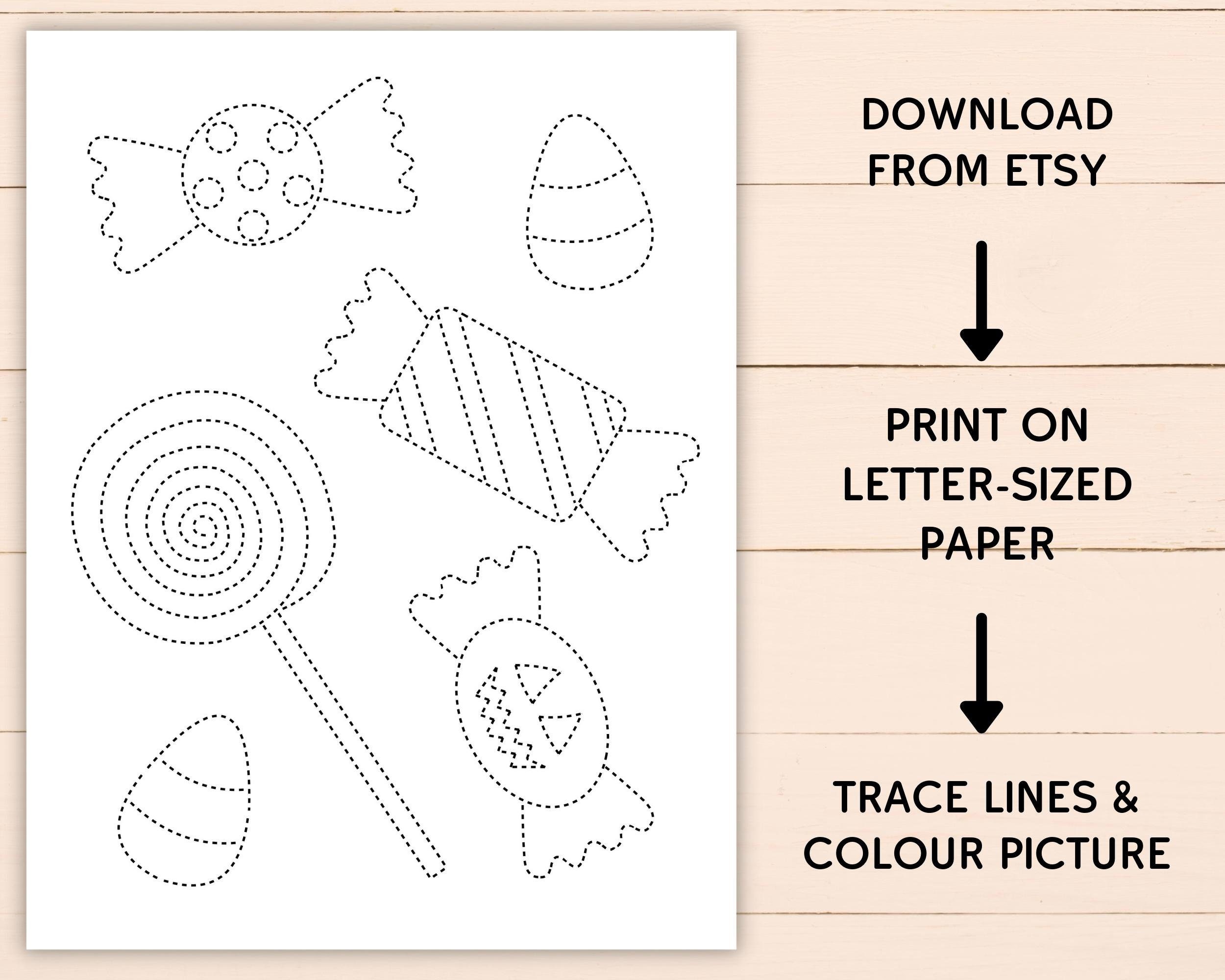 Printable Halloween Trace & Color Sheets Tracing Worksheets - Etsy Canada