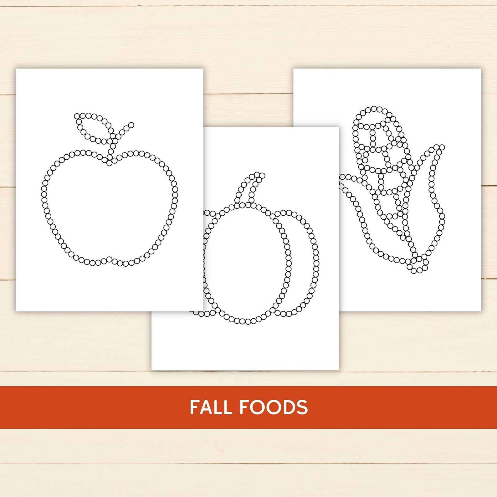 Fall Q-tip Tracing Sheets - Printable Preschool Worksheets for Fine ...