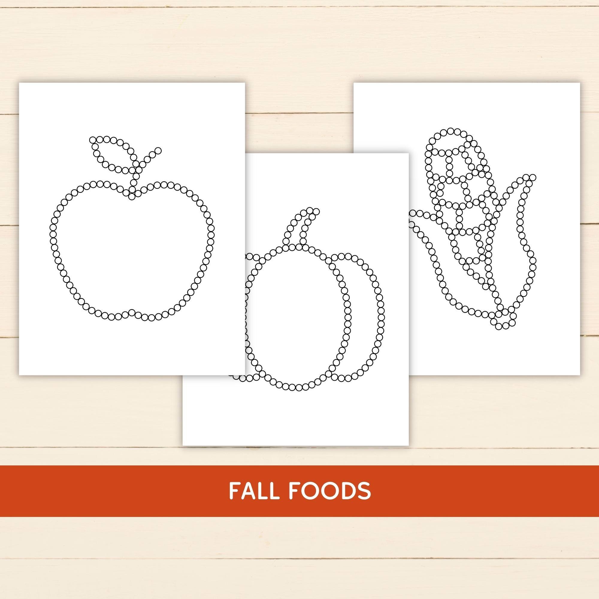 Fall Q-tip Tracing Sheets - Printable Preschool Worksheets for Fine ...