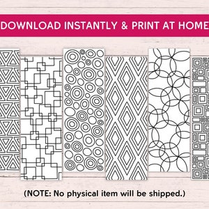 Printable Geometric Coloring Bookmarks Set of 6 PDF - Etsy