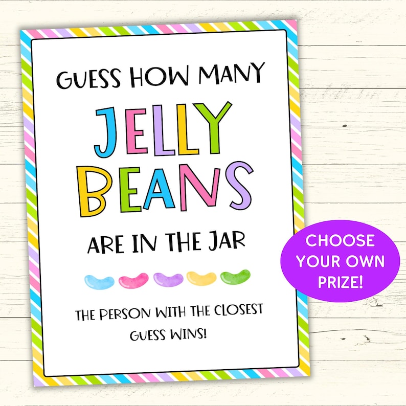 Jelly Bean Guessing Game - Easter Guessing Jar Game - Easter Classroom ...