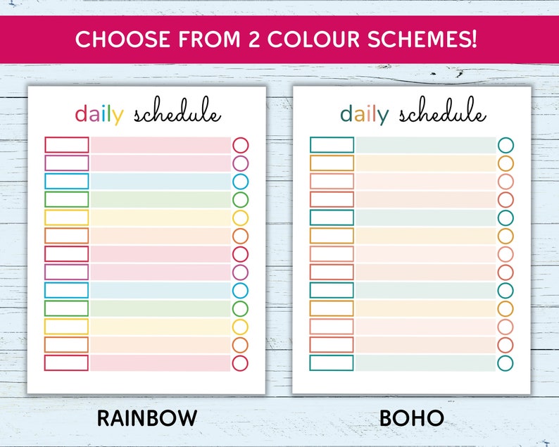 Editable Daily Schedule Template for Kids Printable - Etsy
