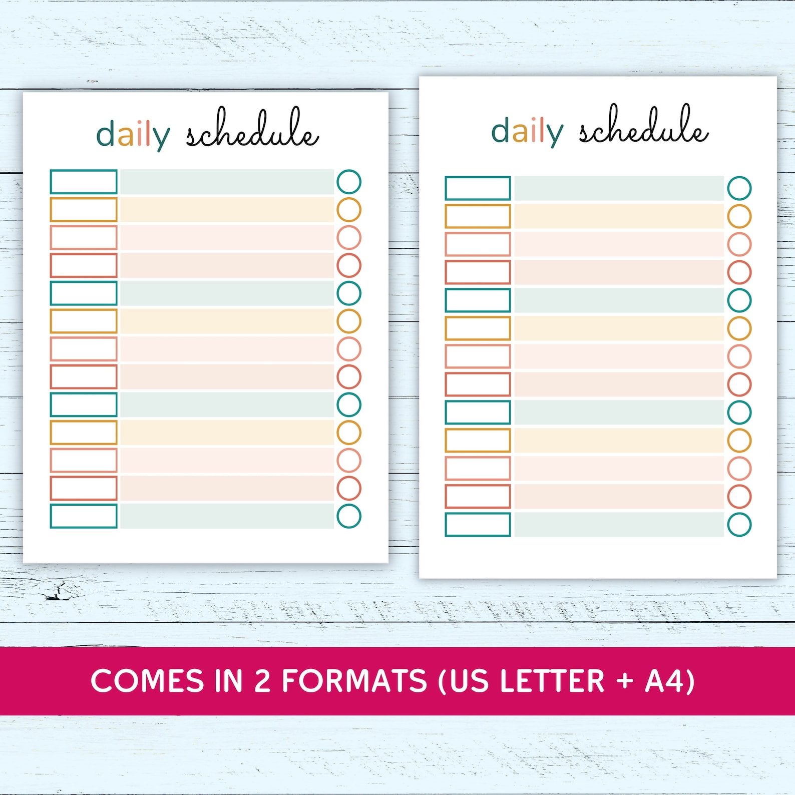 Editable Daily Schedule Template for Kids Printable Kids' Daily ...