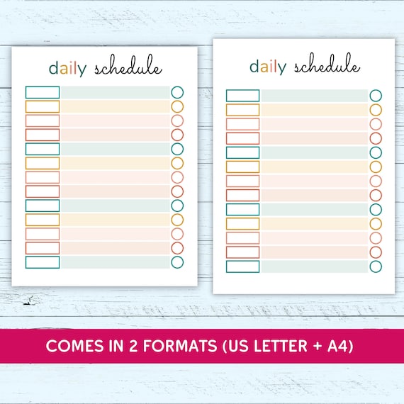 Cute Daily Schedule Template