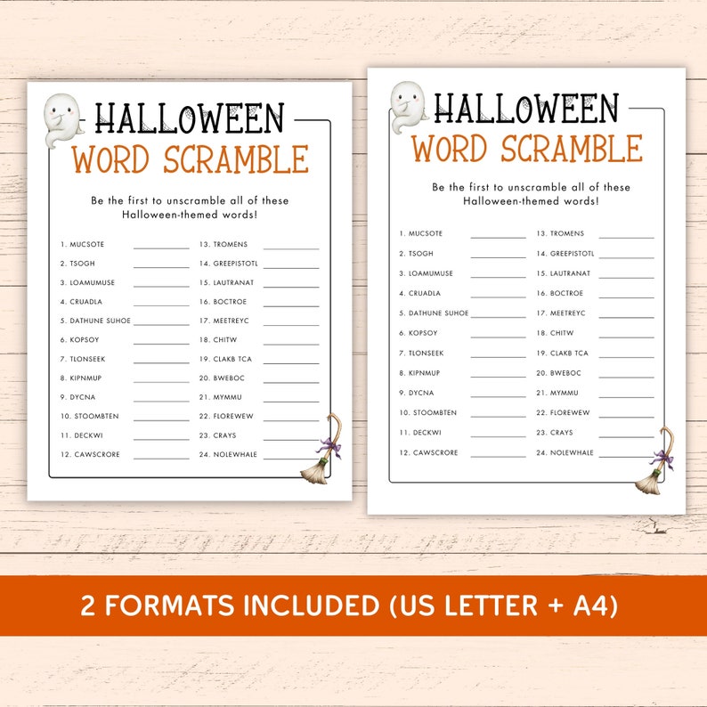 Halloween Word Scramble - Printable Halloween Activity - Halloween ...