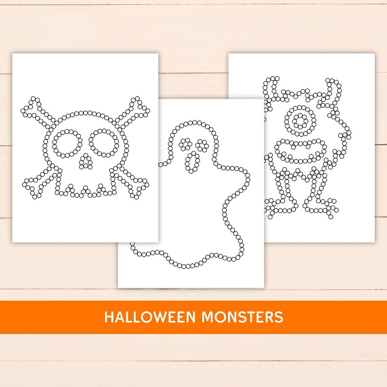 Halloween Q-tip Tracing Sheets - Printable Preschool Worksheets for ...