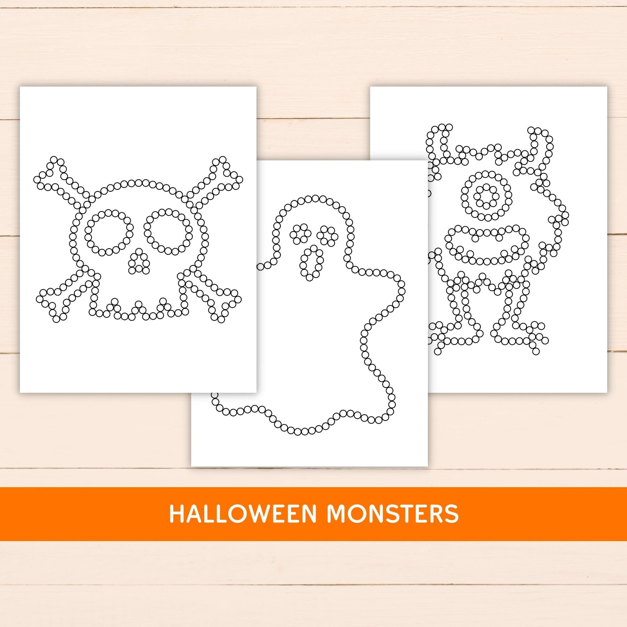 Halloween Q-tip Tracing Sheets - Printable Preschool Worksheets for ...