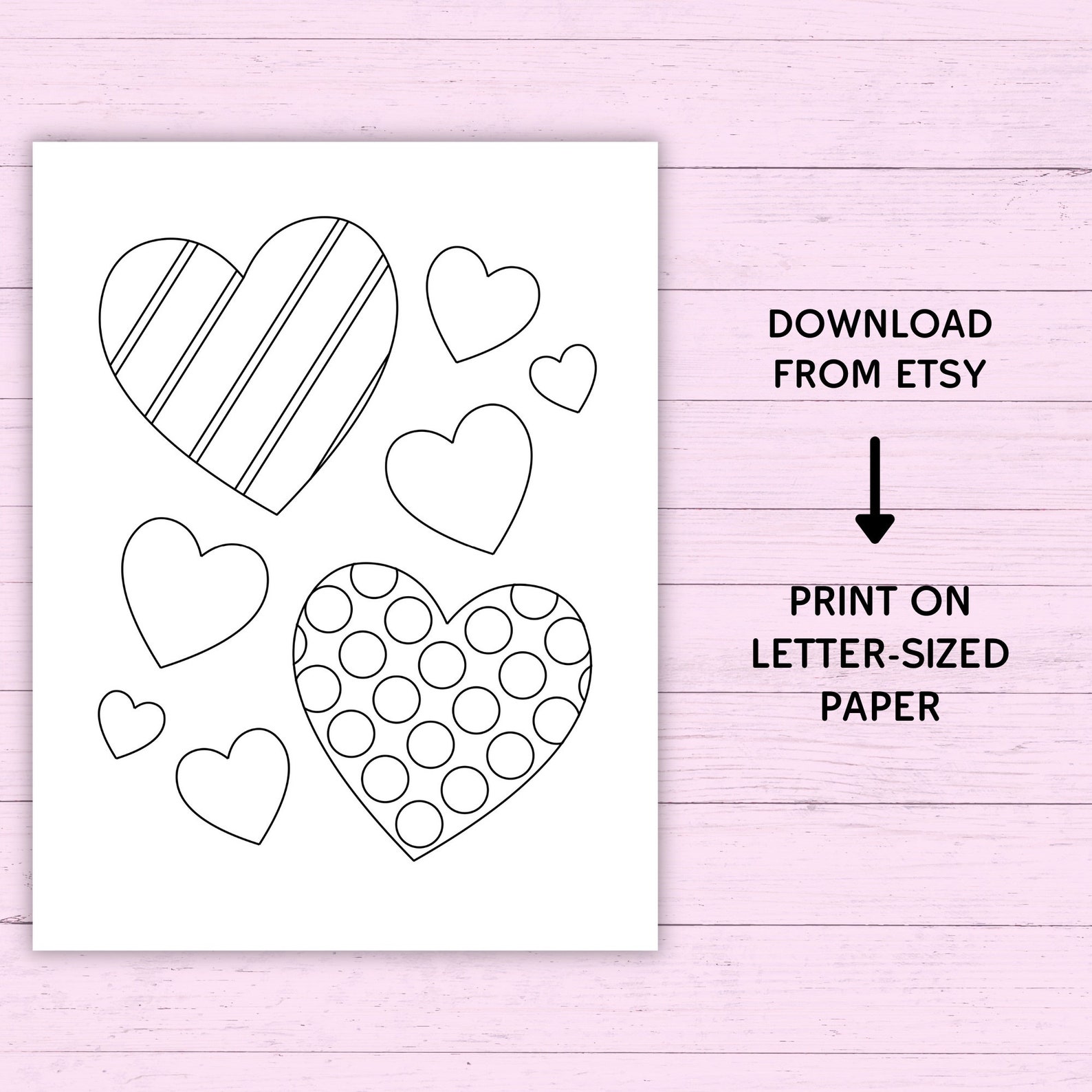 25 Heart Coloring Pages - Instant Download PDF - Valentine's Day ...