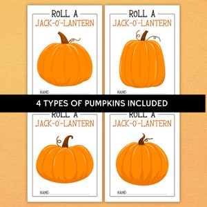 Roll a Jack O Lantern Game - Printable Halloween Game - Halloween ...