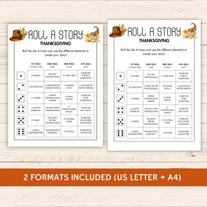 Thanksgiving Roll a Story - Creative Writing Prompt Activity ...