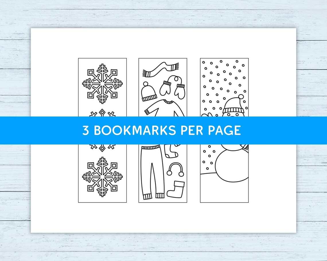 Printable Winter Coloring Bookmarks Set of 6 PDF Instant - Etsy Canada