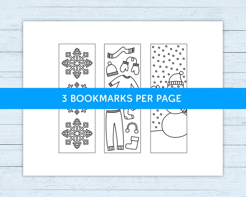 Printable Winter Coloring Bookmarks Set of 6 PDF Instant - Etsy Canada